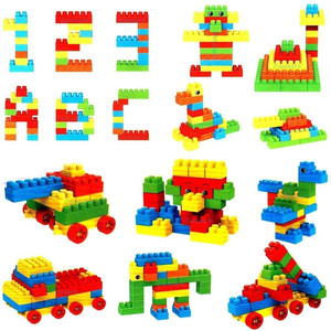 Sharvil DIY Plastic Building Blocks for Kids 60+ pcs (52 Pieces + 8 ...