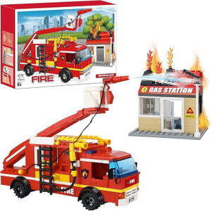 Bestie Toys Rescue Sprinkler with a Gas Station Firefighter Building ...