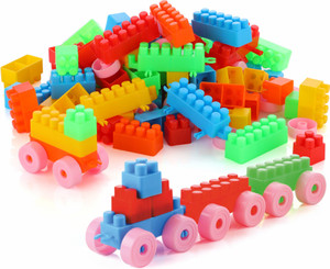 Aditi Toys Building Blocks for Kids with Wheels, Construction Block ...