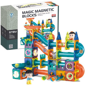 Uttam Toys Magic Magnetic Marble Run Block Set 128 Pcs - Magic Magnetic ...