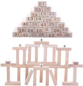 BHVMEY Zenga Tumble Tower Blocks Game Wood Stacking Game for Adult ...