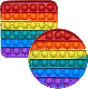 Chigy Wooh Pop It Pack of 2 Popit Rainbow Fidget Toy Set for Kids ...