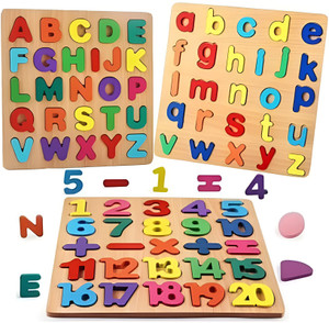 DANDLES 3 in 1 Wooden Learning Educational ABCD Board Game for Kids ...