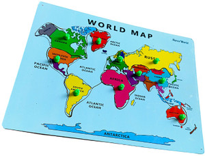 AArozworld Wooden General Knowledge Map Of World Puzzle For kids ...