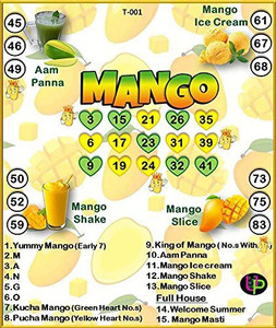 UltPult Tambola Food Theme Tickets (Mango) Party & Fun Board Game ...