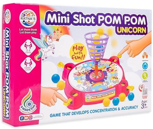 KIDSNEY Mini Shot Pom Pom Unicorn Printed Basket Ball Family Board ...