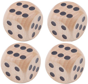MOREL 4 PCS Wooden Big DICE 3CM with Black Color Dots for Playing Snake ...