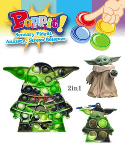 Mubco Star Wars Yoda Shape Pop It Fidget Toys Push Bubble Sensory Toy ...