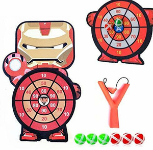 WECAN FASHION Iron Man Superhero Sticky Target Ball Set For Kids Fun ...