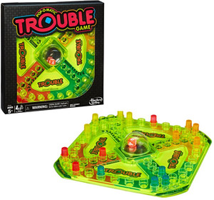 HASBRO GAMING Trouble Neon Pop Board Game for Kids Ages 5 and Up Party ...
