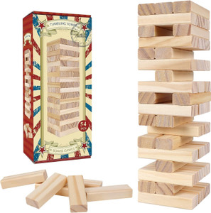 TOYWONDER Tumbling Tower 54 Block, Party Game, Games for kids,Wooden ...