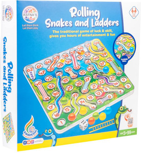FunZone Rolling Snakes&Ladders with Sliding Ball, Board Game for Kids ...