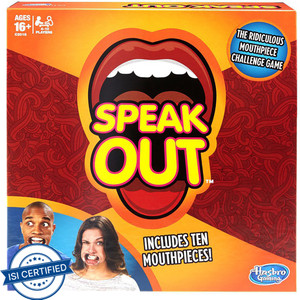 HASBRO GAMING Speak Out Game,Mouthpiece Challenge Game Includes 5 ...