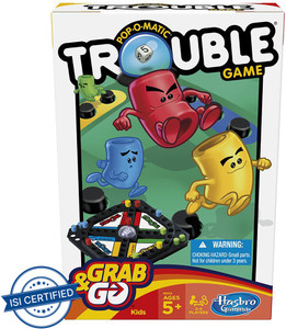 HASBRO GAMING Pop-O-Matic Trouble Grab & Go Game Board Game Accessories ...