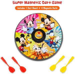 zokato Super Magnetic Dart Game Mickey & Friends Printed with 4 Darts ...