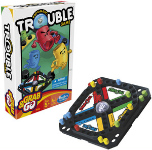 HASBRO GAMING Trouble Grab and Go Portable Trouble Board Game for 2-4 ...