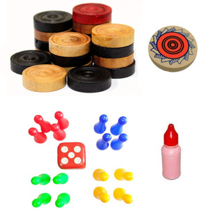 Koel Wooden Carrom Coins | 6mm Sticker | Carrom Powder | Big Ludo Token ...