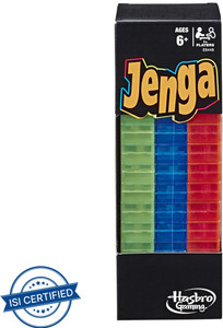 HASBRO GAMING Jenga Neon Pop Building Blocks Tumbling Tower Game for ...