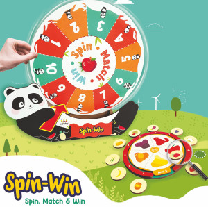 Webby Wooden Spin Win-Spin Match & Win Educational Game Table Top ...
