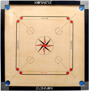 KORNERS 32 Inch Carrom Board with Ludo Coins Striker Powder (Model ...