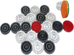 GOLS Crystal carrom coins set (Pack of 20) with striker and powder ...