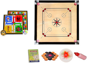 ZAFEX Carrom Board with Vixen Ludo Coins Striker Powder Combo Number ...