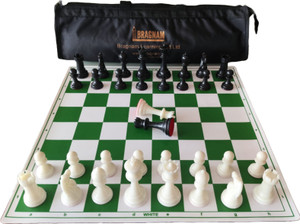 bragnam 17x17 Fide Standards Vinyl Chess Set with Extra Queens & Carry ...