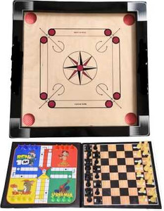 Hyper Combo Carrom Board (20 inch with Ludo Coin Striker Powder) 50 cm ...