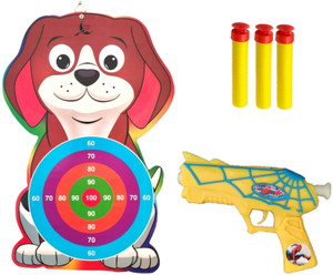 Koel Dog Shaped Dart Board Play Set with Plastic Gun & Dart for Kids 40 ...