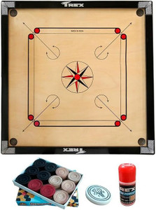 Fitdex Carrom Boad 32 Inches Heavy Wooden Gloss Finish with Coins ...