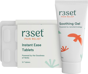 R3SET Gel 50 gms + Tablets 2 Packs of 10 Pain relief 100% Natural No ...