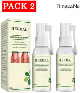 Bingeable Herbal Piles Spray 50ml (Pack of 2) | Fast-Acting Hemorrhoid ...