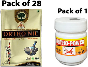 Eazybits 28 orthonil powder For Joint Pain + 1 Ortho Power Tablet (1 x ...