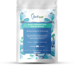 Dr Foot Foot Hydration Socks Mask with Hyaluronic Acid, Olive Oil ...