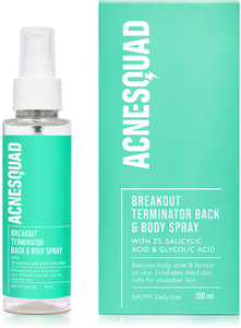 Acne Squad Breakout Terminator Back & Body Spray with 2% Salicylic Acid ...