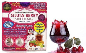 Gluta Berry 200000 MG Fast Action with Vit C+Q10+Glutathione 101% ...