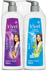 Vivel Body Wash, Lavender & Almond Oil, Mint & Cucumber, Shower Creme ...