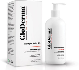 GloDerma Shower Gel | Salicylic Acid 2% with Chamomile Extract, BHA ...