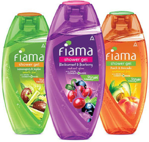 FIAMA Shower Gel Lemongrass & Jojoba, Blackcurrant & Bearberry , Peach ...