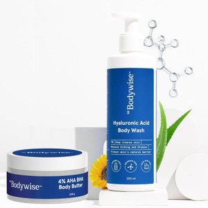 Be Bodywise Body Hydrating Kit | Hyaluronic Acid Body Wash & 4% AHA BHA ...