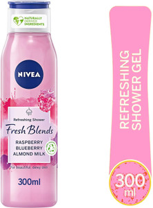 NIVEA Shower Gel Body Wash, Fresh Blends Raspberry & Blueberry and ...