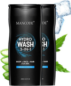 MANCODE Hydro Wash 3-in-1 Body Wash| Face Wash|Hair Shampoo, 450ml each ...