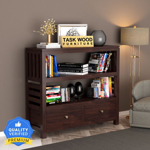 Taskwood Furniture Solid Sheesham Wood Semi Open Book Shelf For Study ...