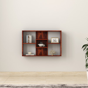 TOUCHWOOD Sheesham Wood Decorative Wall Mounted Book Shelf Display Rack ...