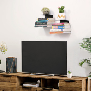 Livzing Floating Metal Book Shelf/Bookcase -CD DVD Display Rack-(Pack ...