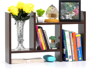 Livzing Wooden Adjustable Tabletop Bookcase (Mahogany Brown) Engineered ...
