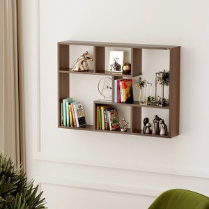 BLUEWUD Xude Multi Tier Wall Shelf Engineered Wood Open Book Shelf ...