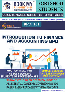 IGNOU BPOI 101 Introduction to Finance and Accounting BPO Quick ...