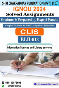 IGNOU BLII 13 Solved Assignment 2024 Information Sources and Library ...