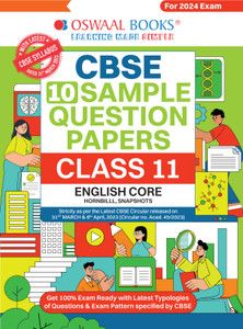 Oswaal CBSE Sample Question Papers Class 11 English Core Book (For 2024 ...